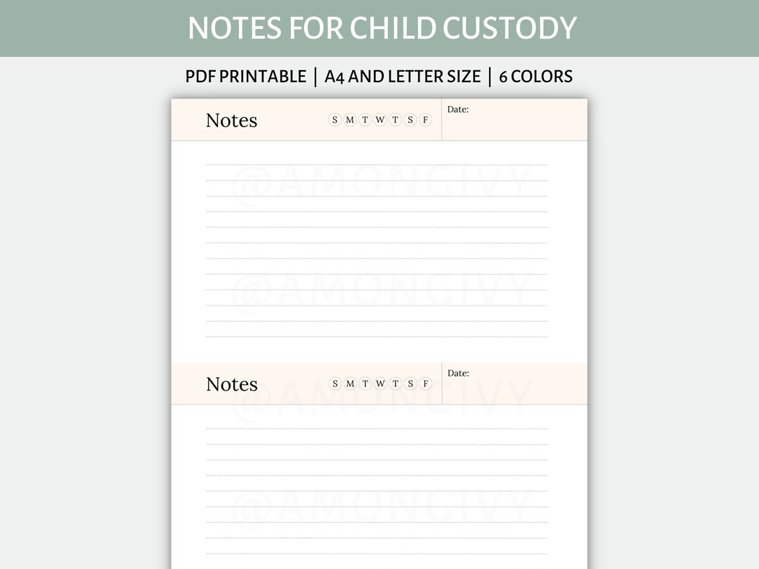 Notes for Child Custody Situation, Custody Court Case, Single Parent ...