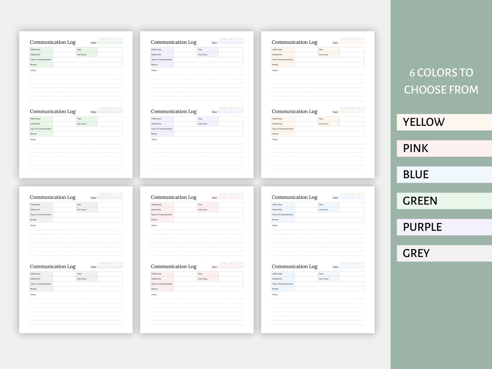 Communication Log for Child Custody Co-parenting, Single Parent ...