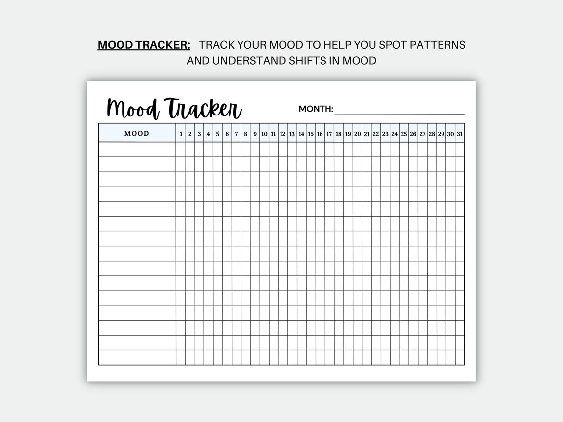Printable Trackers Habit Tracker, Mood Tracker and Sleep Tracker Track ...
