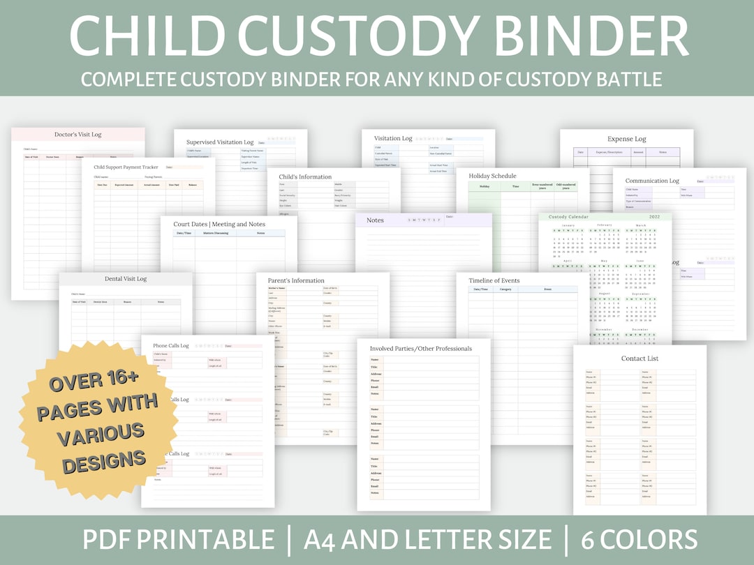 Child Custody Binder for Any Kind of Custody Battle| Co-parenting ...