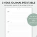 3 Year Journal Printable, Daily Journaling, One Line a Day for 3 Years ...