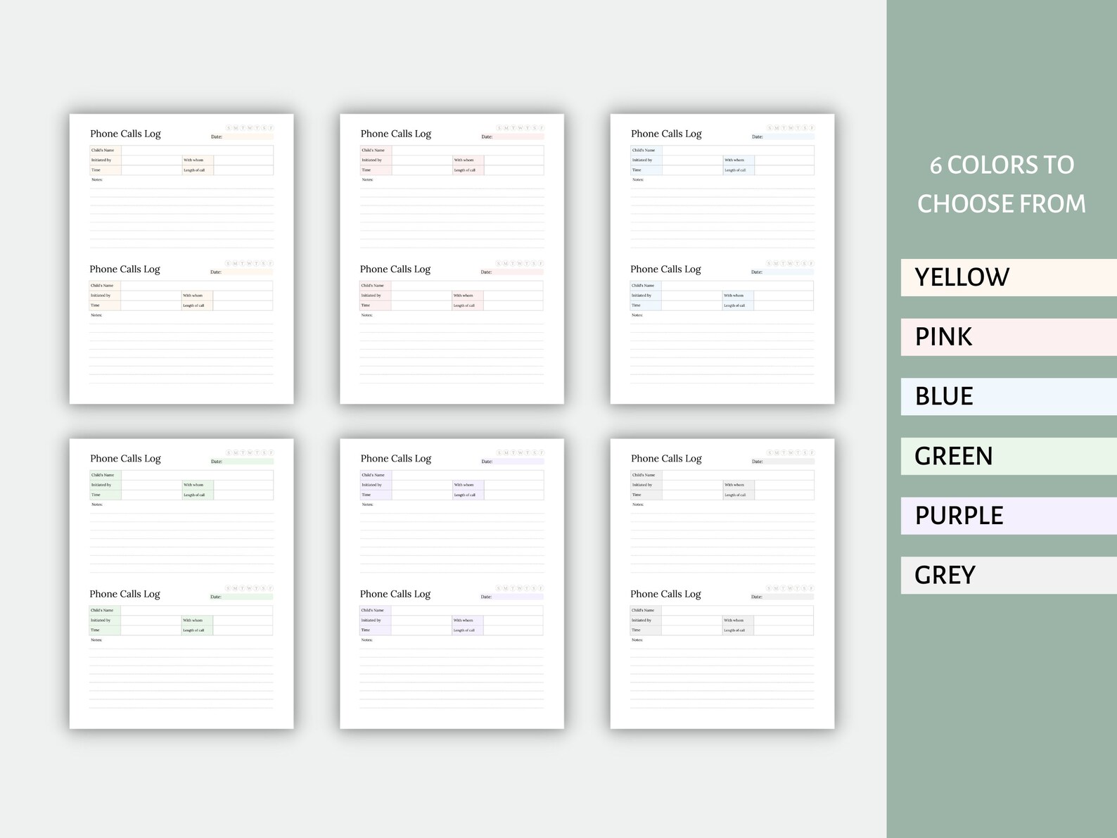 Phone Calls Log for Co-parenting | Parent Child Communication Sheet ...