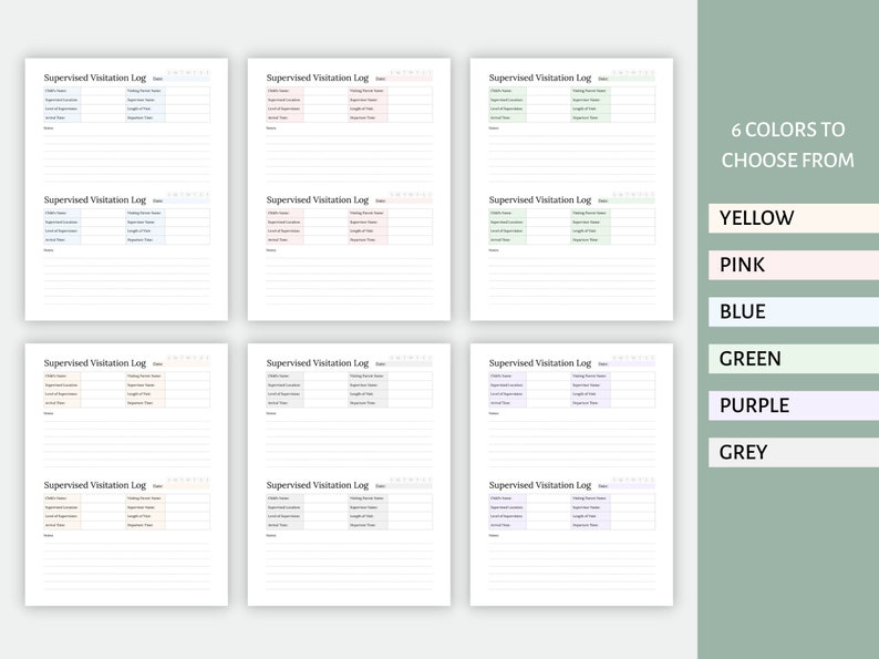 Supervised Visitation Log for Court Ordered Visits | High Conflict | Co ...