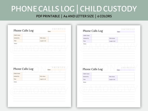Phone Calls Log for Co-parenting Parent Child Communication - Etsy