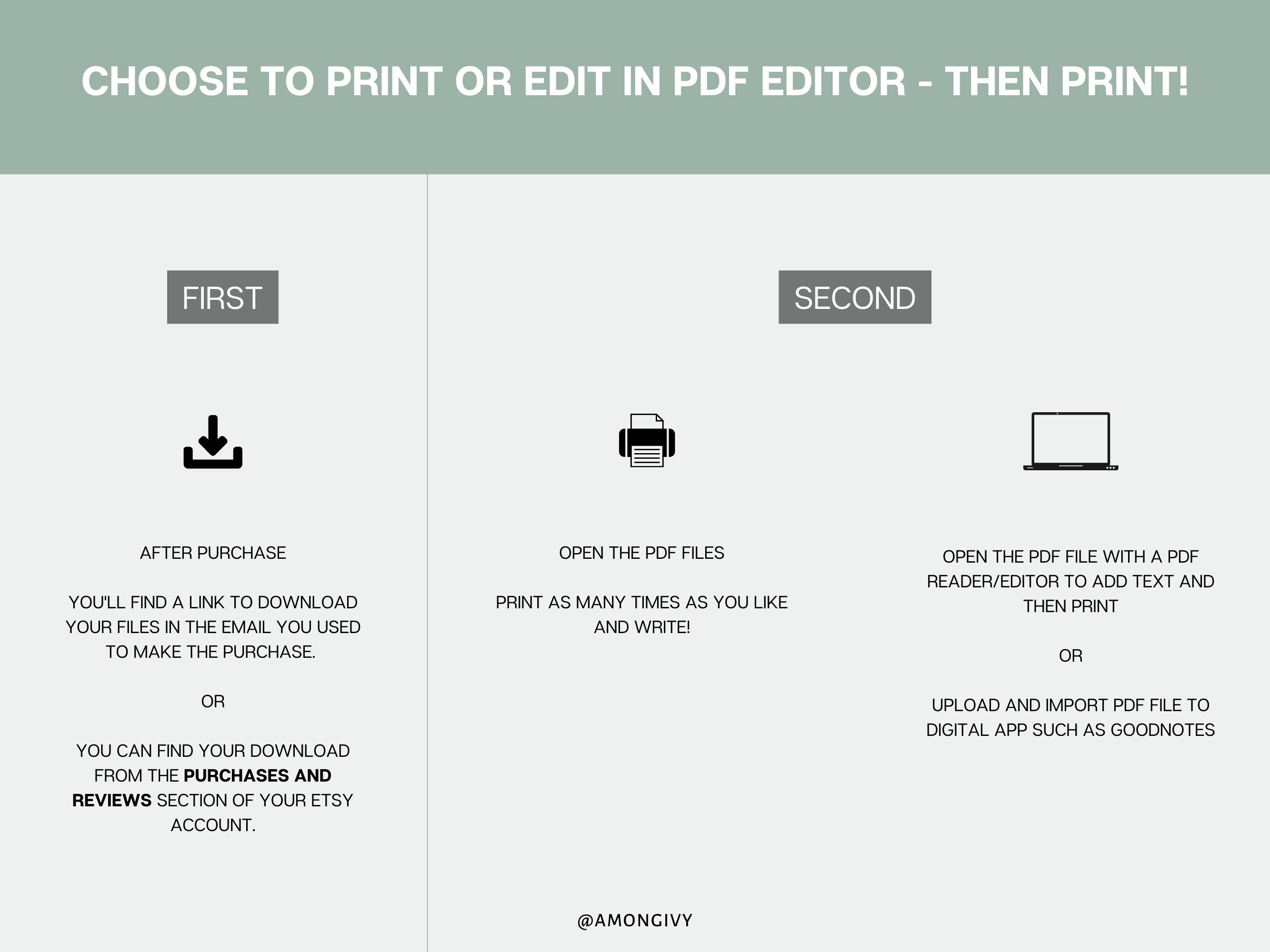 3 Year Journal Printable, Daily Journaling, One Line a Day for 3 Years ...