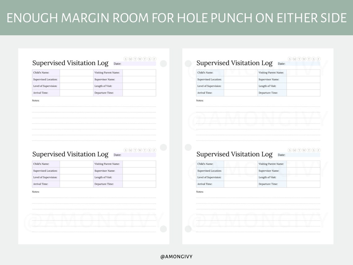 Supervised Visitation Log for Court Ordered Visits | High Conflict | Co ...