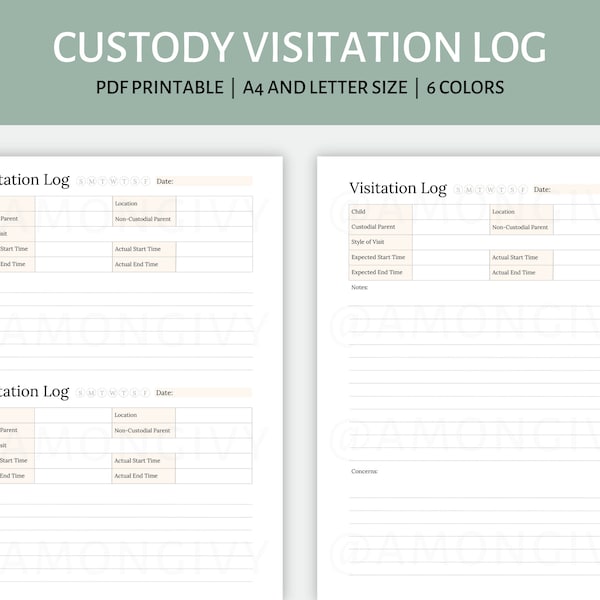 Printable Custody Journal - Etsy
