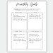 Printable Monthly Goals Setting Worksheet | Monthly Reset Pdf | Monthly ...