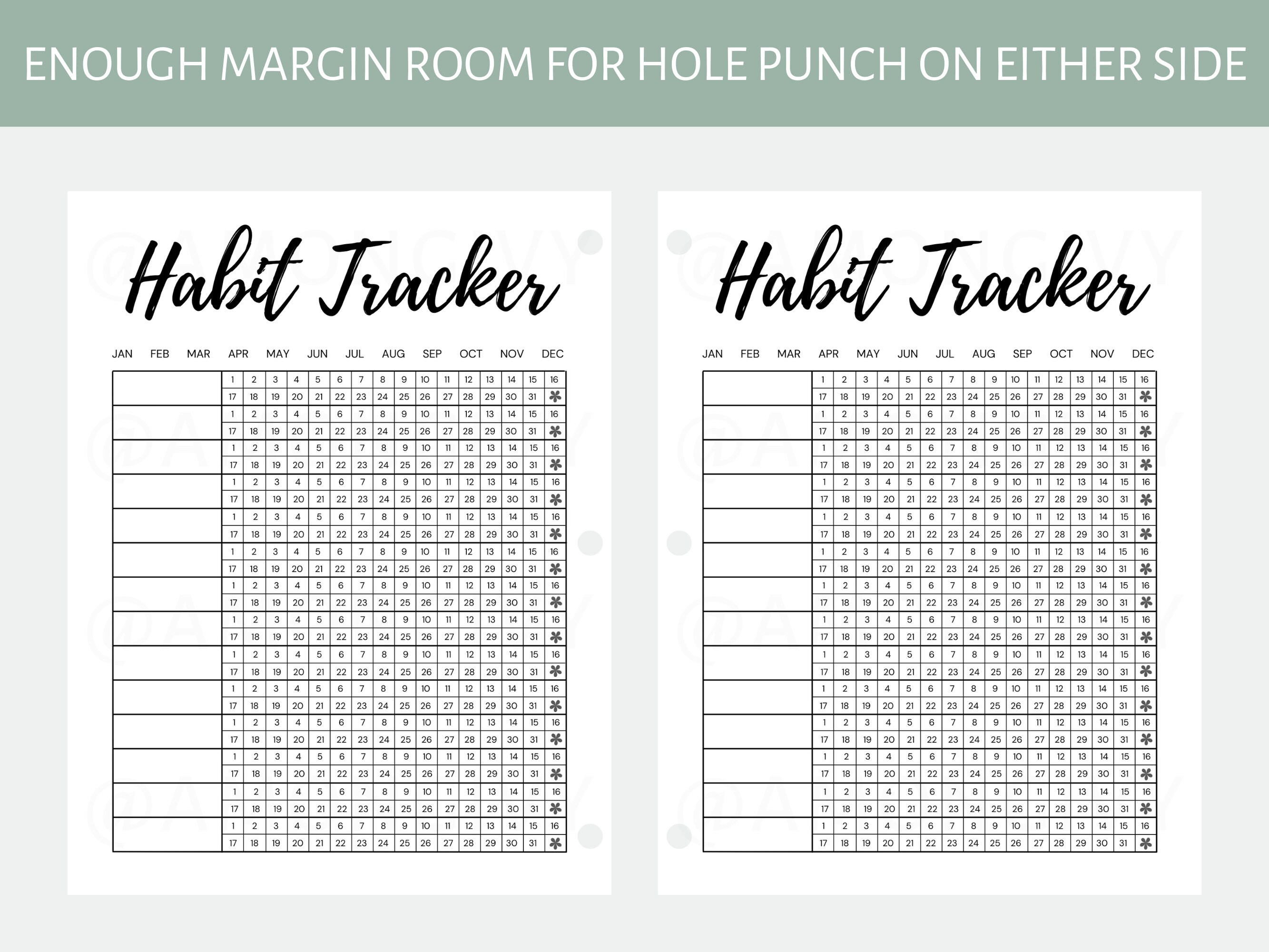 Habit Tracker Printable | Habits Planner | Goals Setting | Planner ...