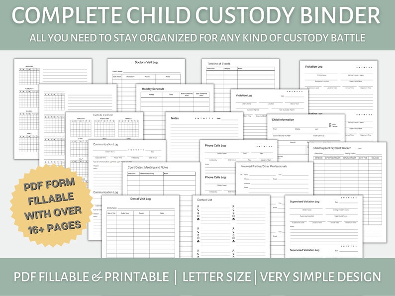 Complete Child Custody Binder for Any Kind of Custody Battle | Co ...