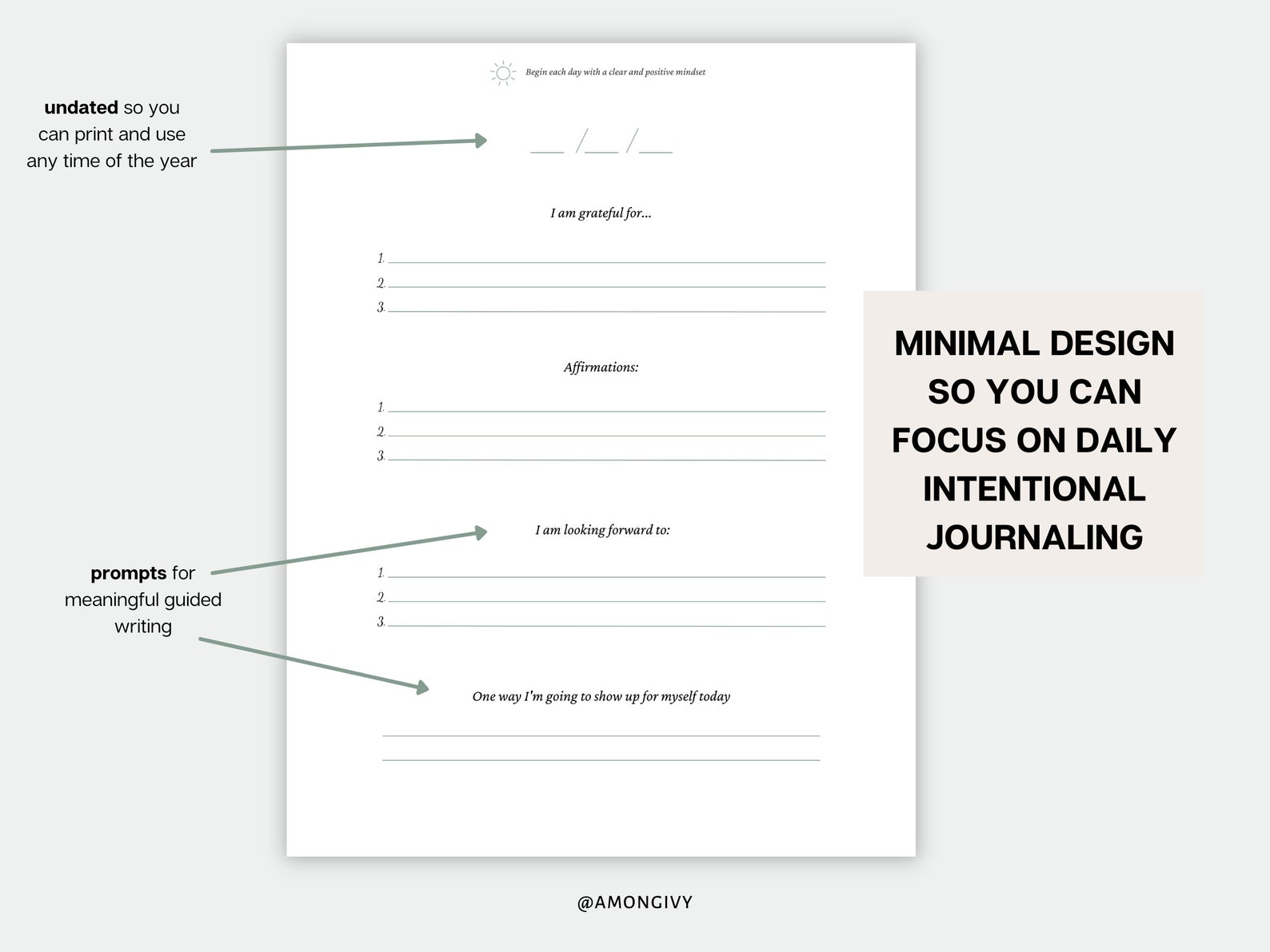 Daily Gratitude Worksheet | Morning and Evening Reflection | Printable ...