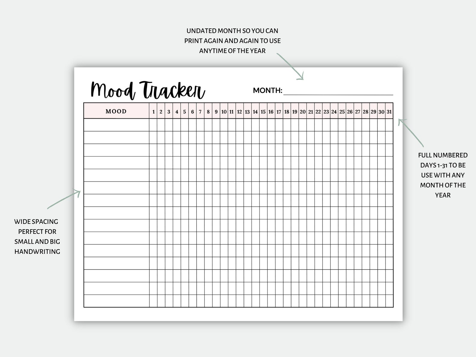 Printable Trackers | Habit Tracker, Mood Tracker and Sleep Tracker ...