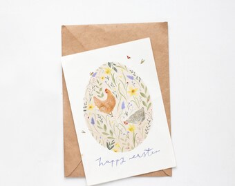 Chicken Easter Card | Etsy