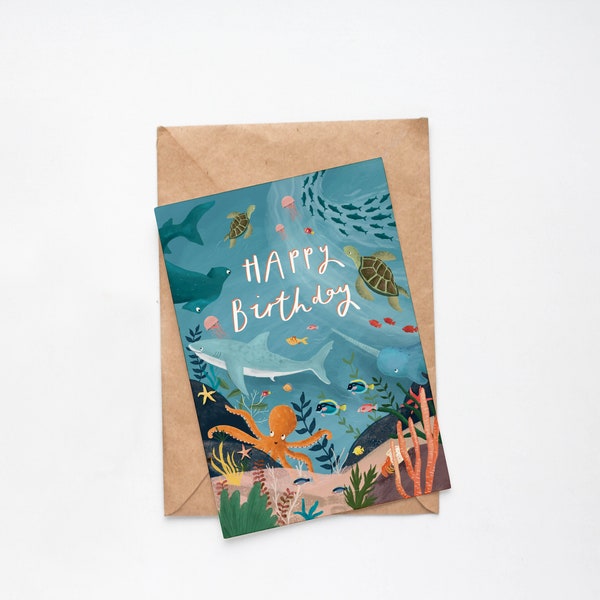 Ocean Birthday Card - Etsy