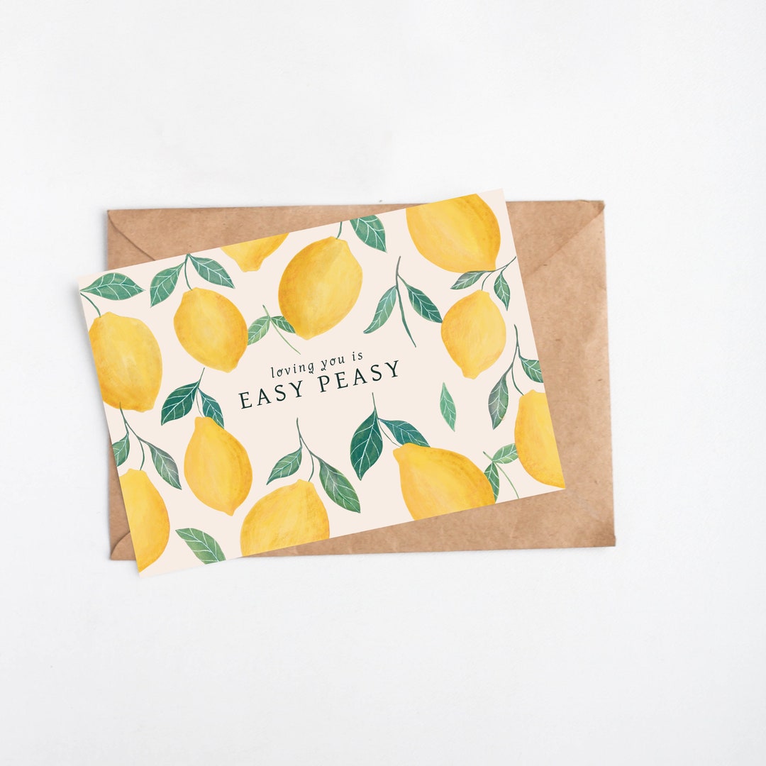 Loving You is Easy Peasy Card - Etsy