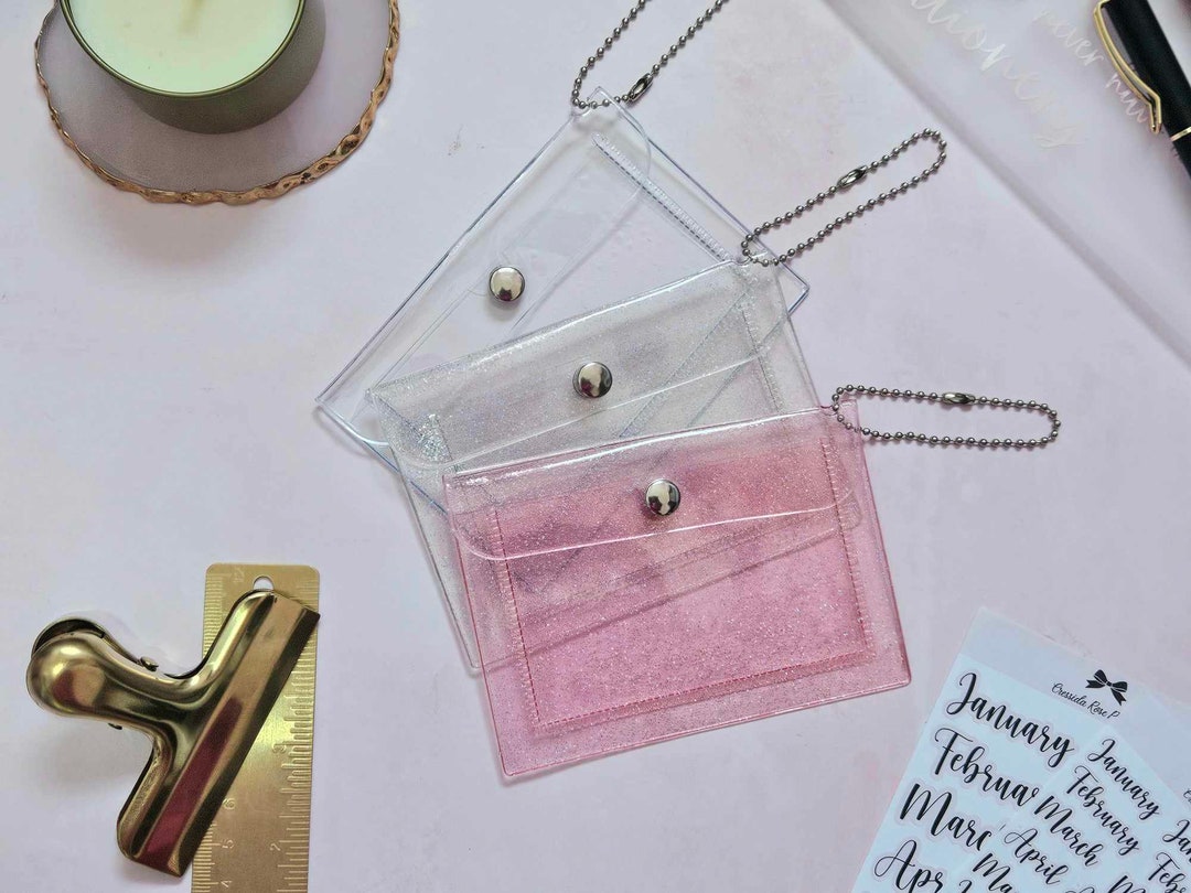 Mini Jelly Wallets in Pink, Glitter and Clear. Perfect to Pop in Bag ...