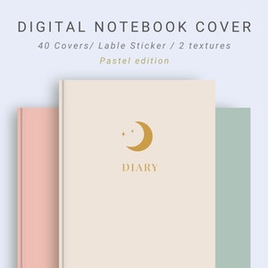 40 Celestial Digital Notebook Cover, Cute Goodnotes Cover, Lunar Cover ...