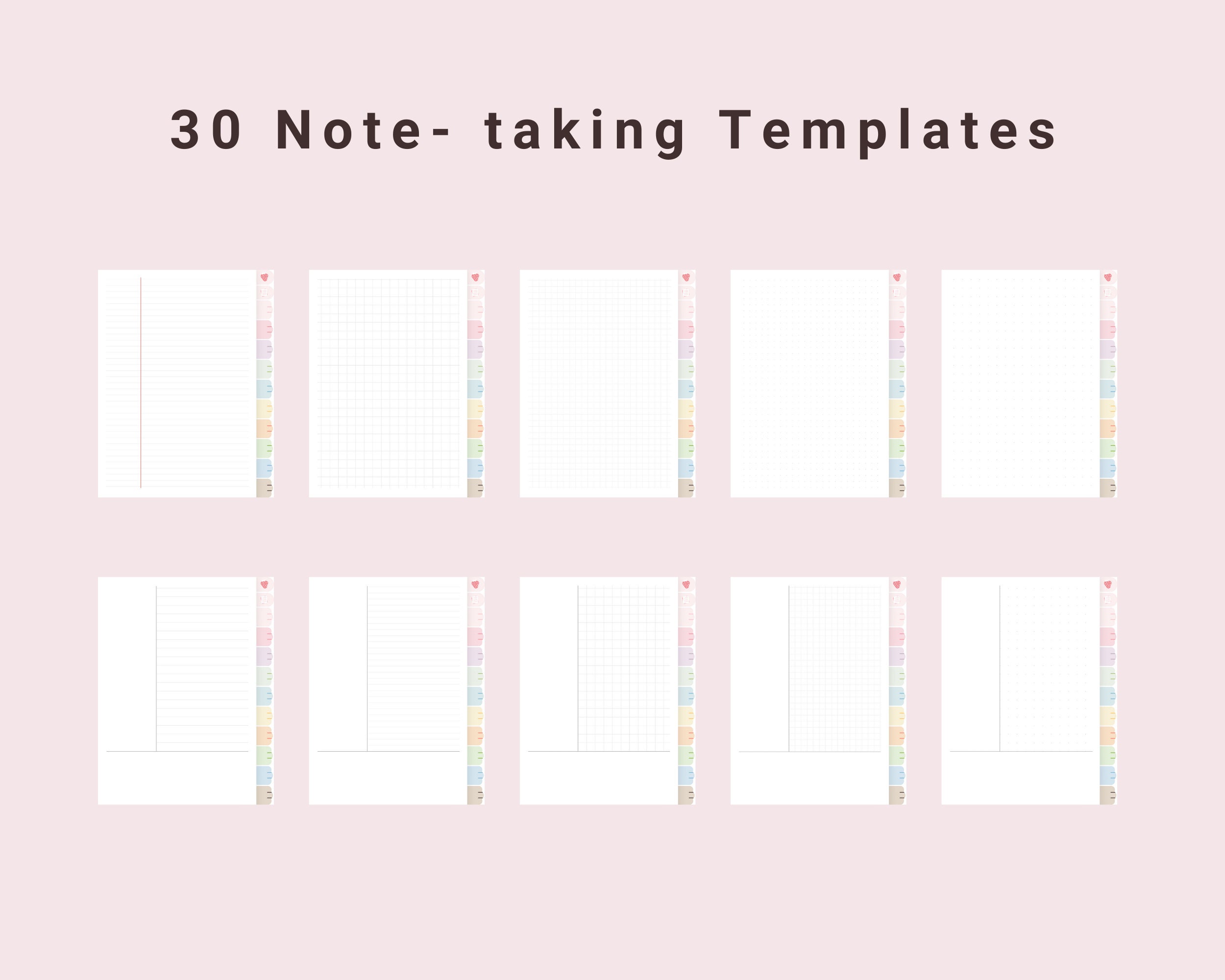 Cute Pink Notebook for Goodnotes Notability/hyperlinked - Etsy