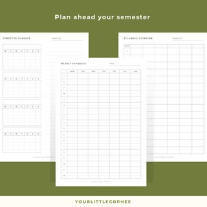 Semester Planner Printable | College Semester Planner | Study Planner ...