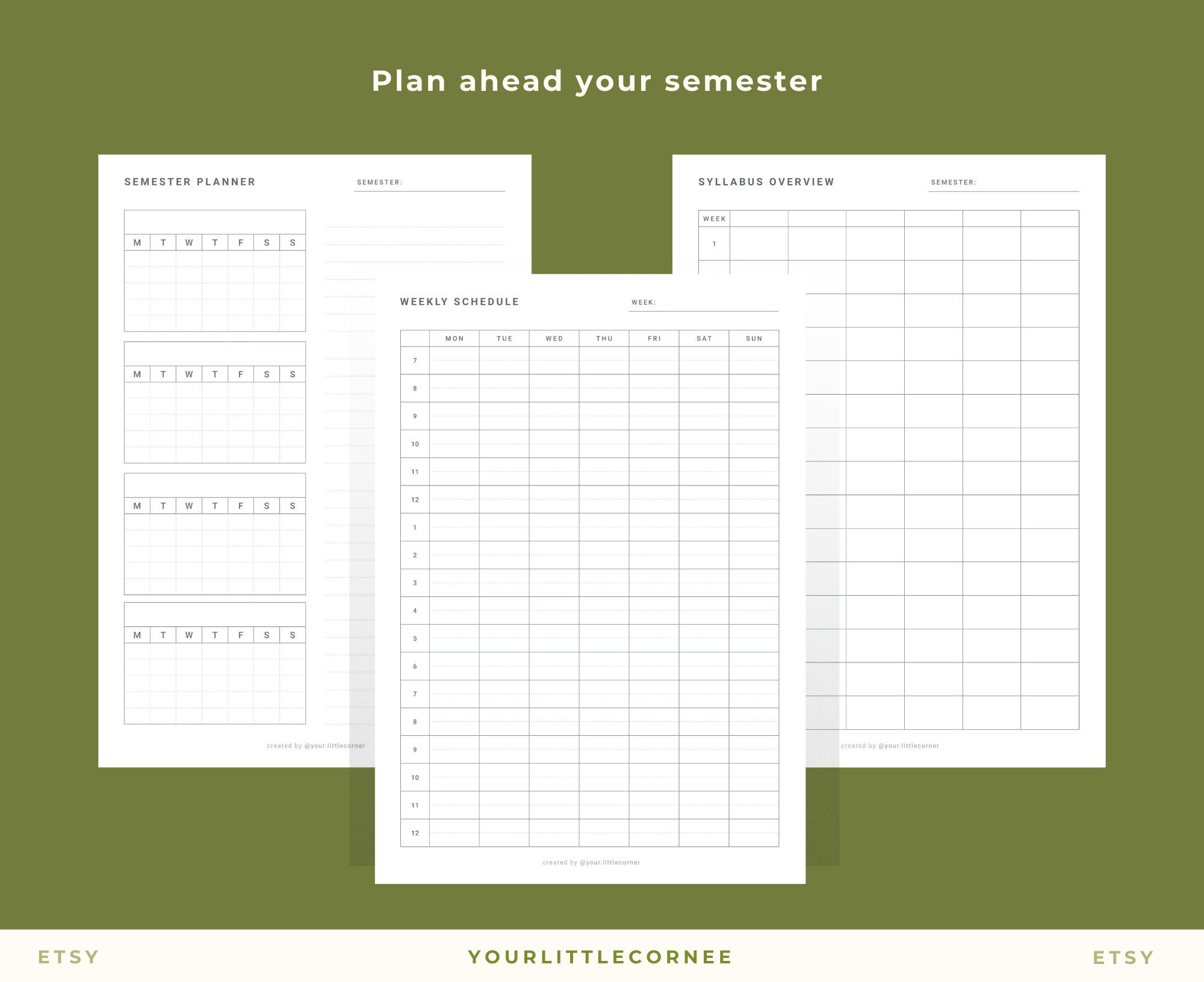 Semester Planner Printable College Semester Planner Study - Etsy Australia