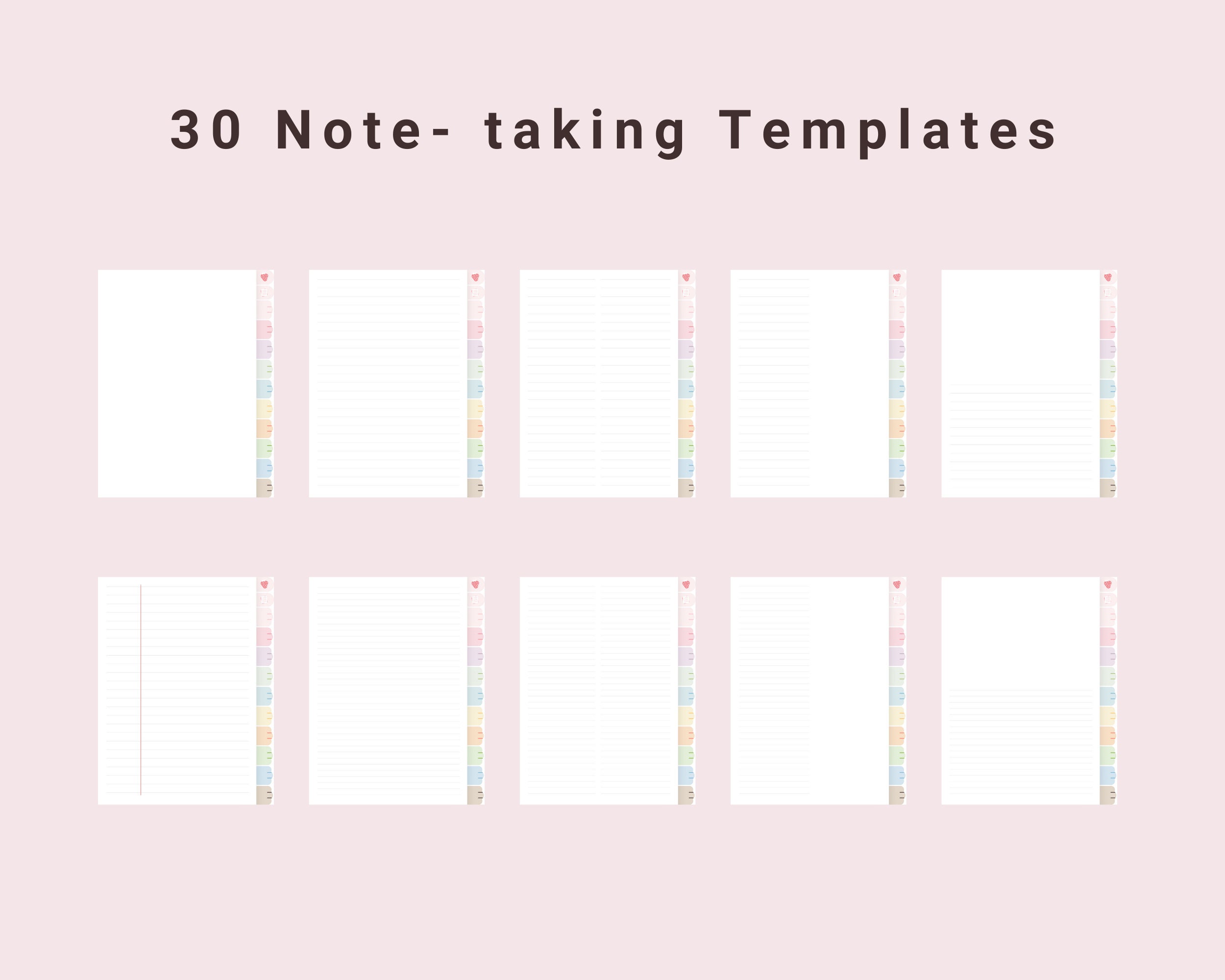 Cute Pink Notebook for Goodnotes Notability/hyperlinked - Etsy