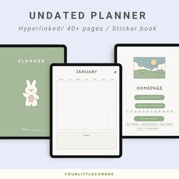 Undated Digital Planner - Etsy