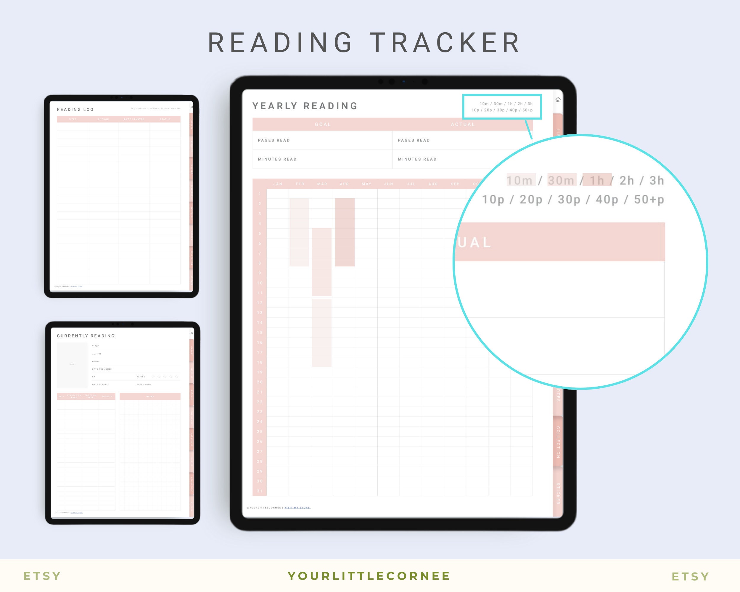 Digital Reading Journal Reading Tracker Goodnotes Tracker - Etsy