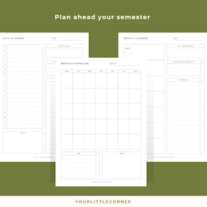Semester Planner Printable | College Semester Planner | Study Planner ...