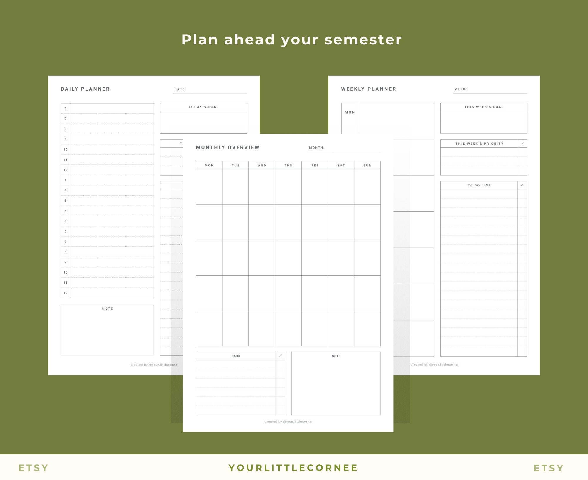 Semester Planner Printable College Semester Planner Study - Etsy