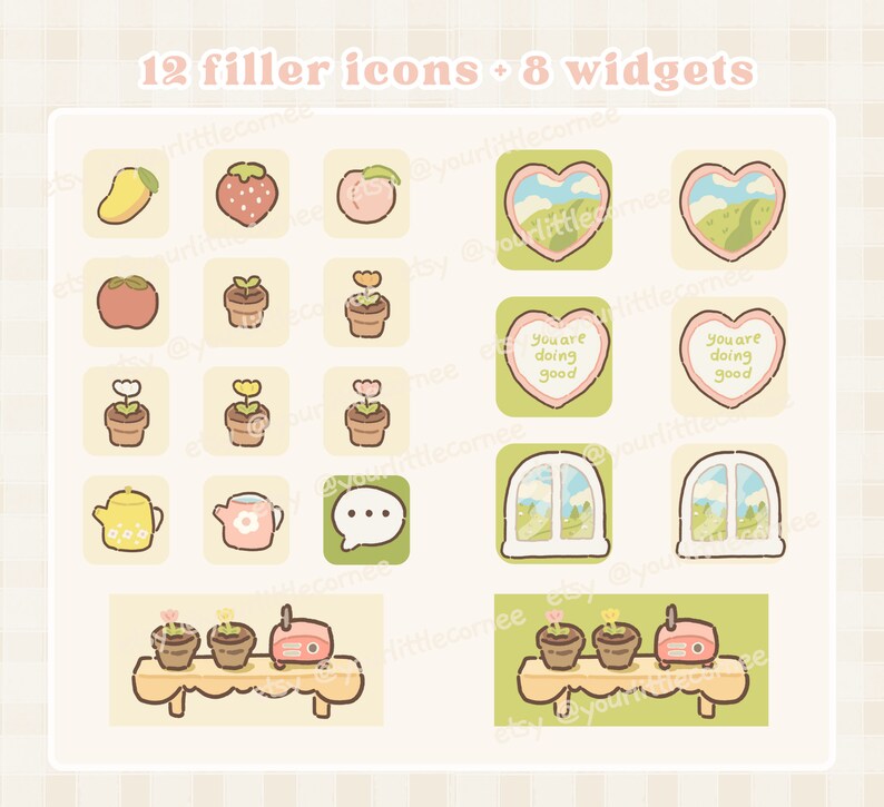 Cute Adorable House Icon Set, Cute Icons, Green Icon Set, Ios Android ...