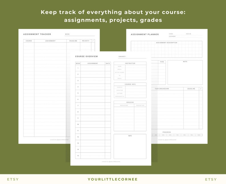 Semester Planner Printable College Semester Planner Study - Etsy