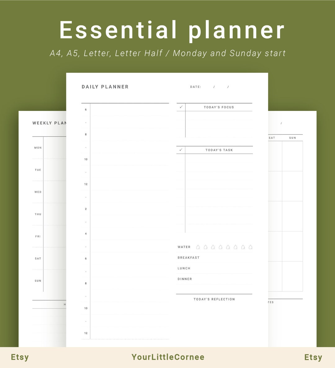 Essential Planner Pack Daily Planner Weekly Planner Monthly Planner to ...