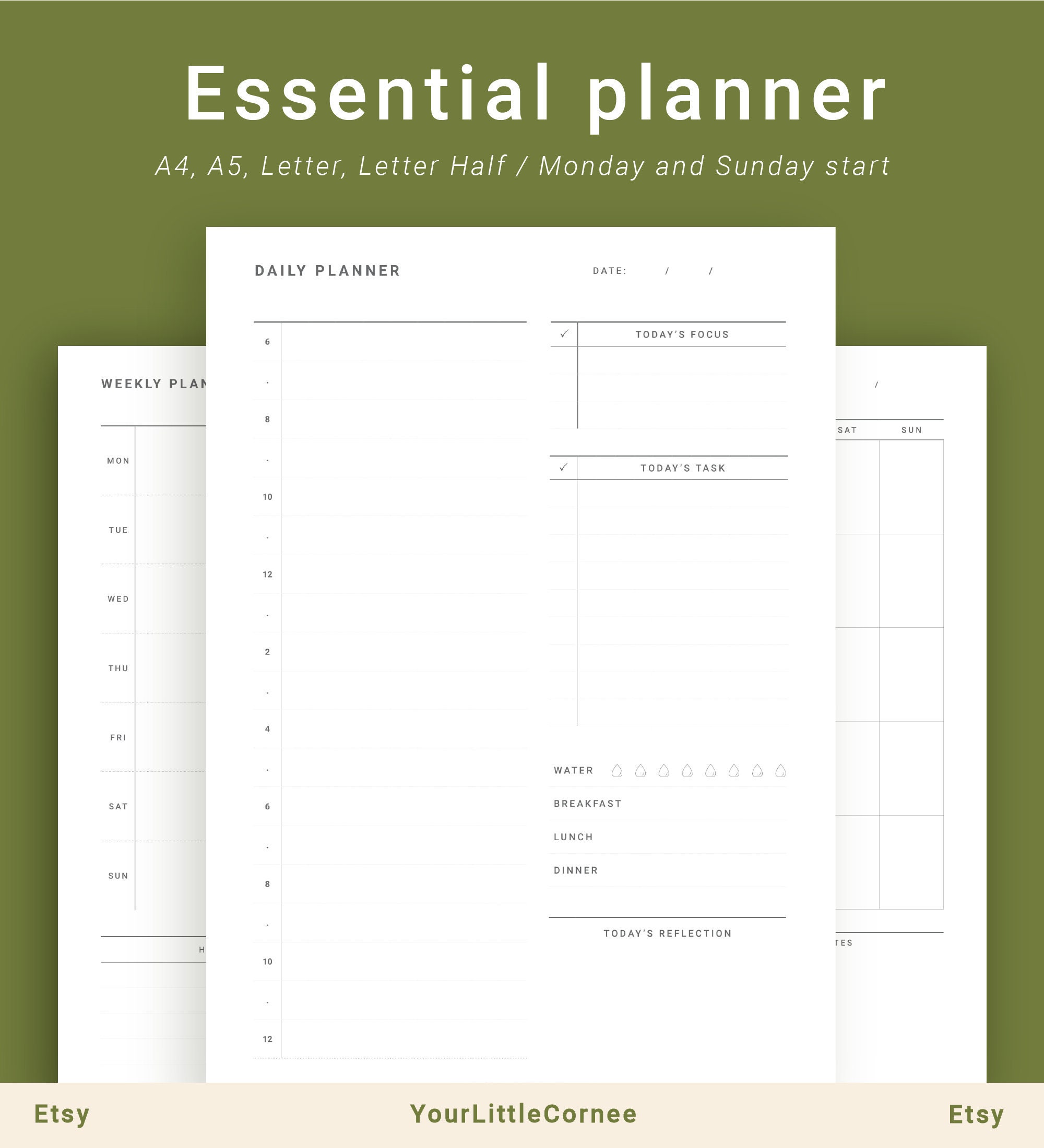 Essential Planner Pack Daily Planner Weekly Planner Monthly Planner to ...