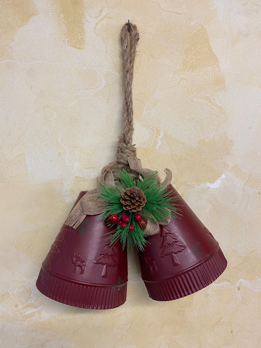 Vintage Double Red Bells - Etsy