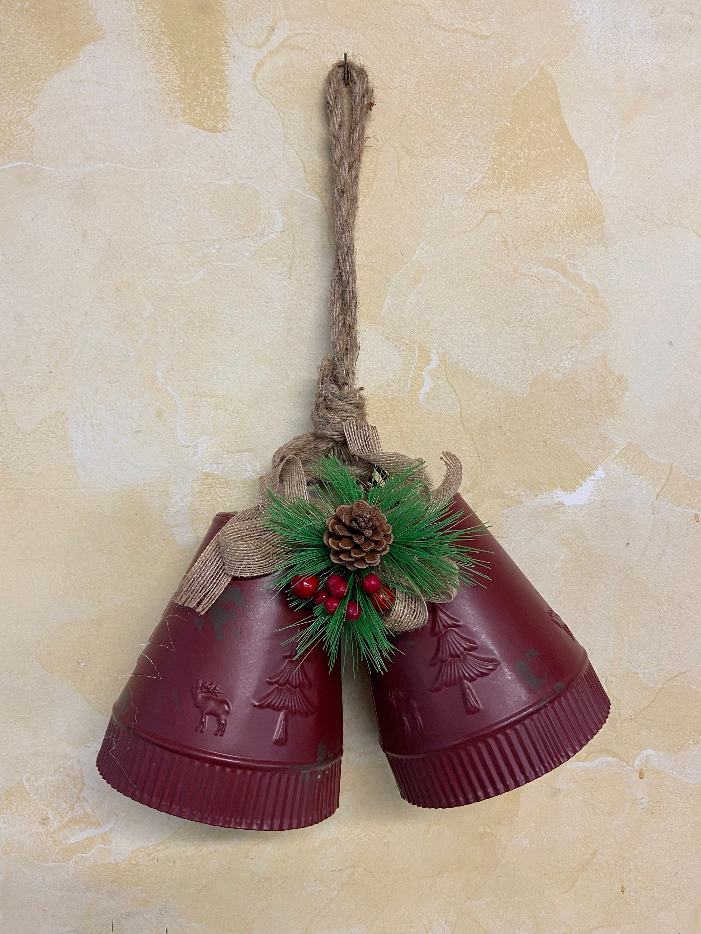 Vintage Double Red Bells - Etsy