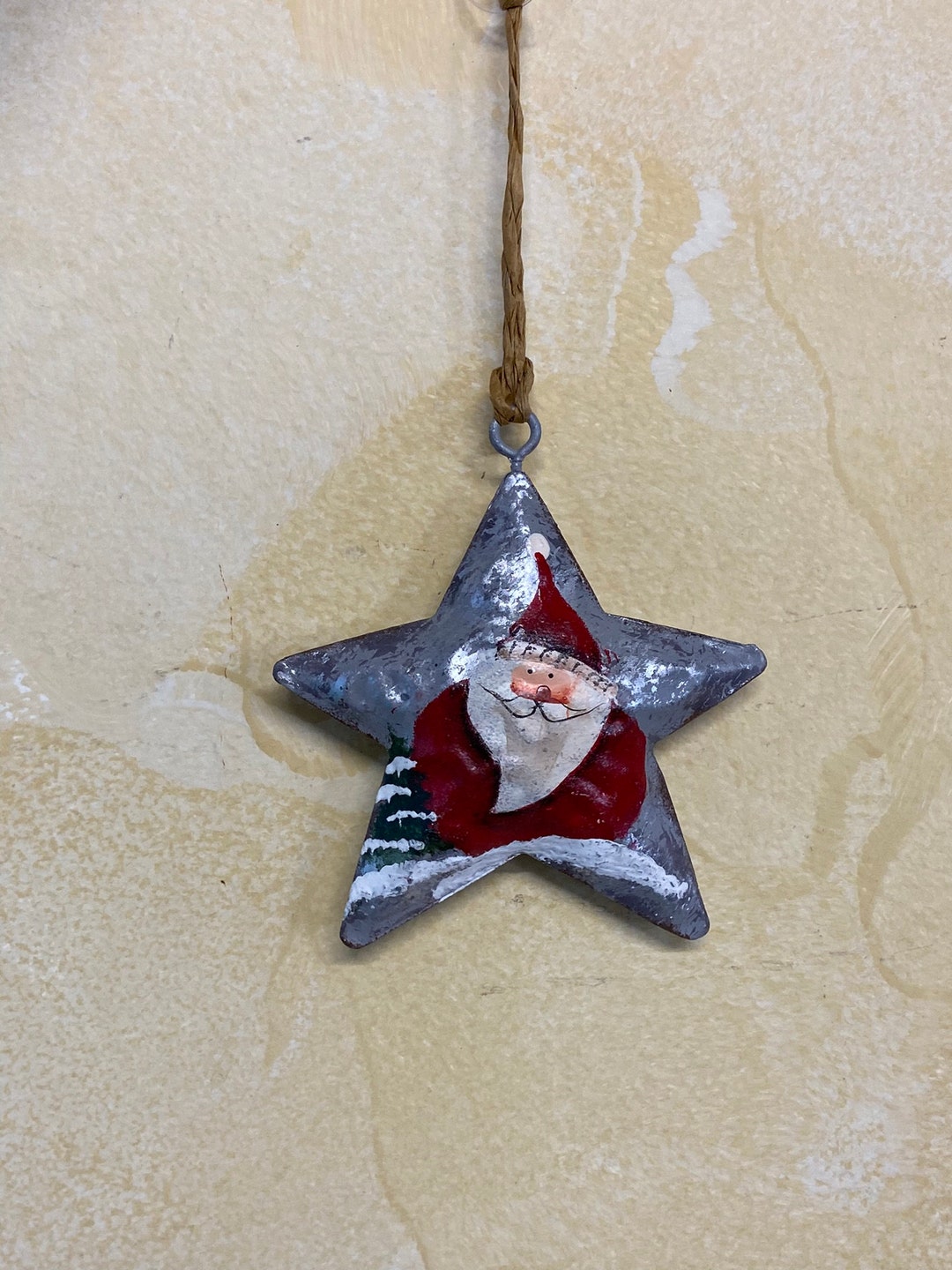 Santa Star Ornament - Etsy