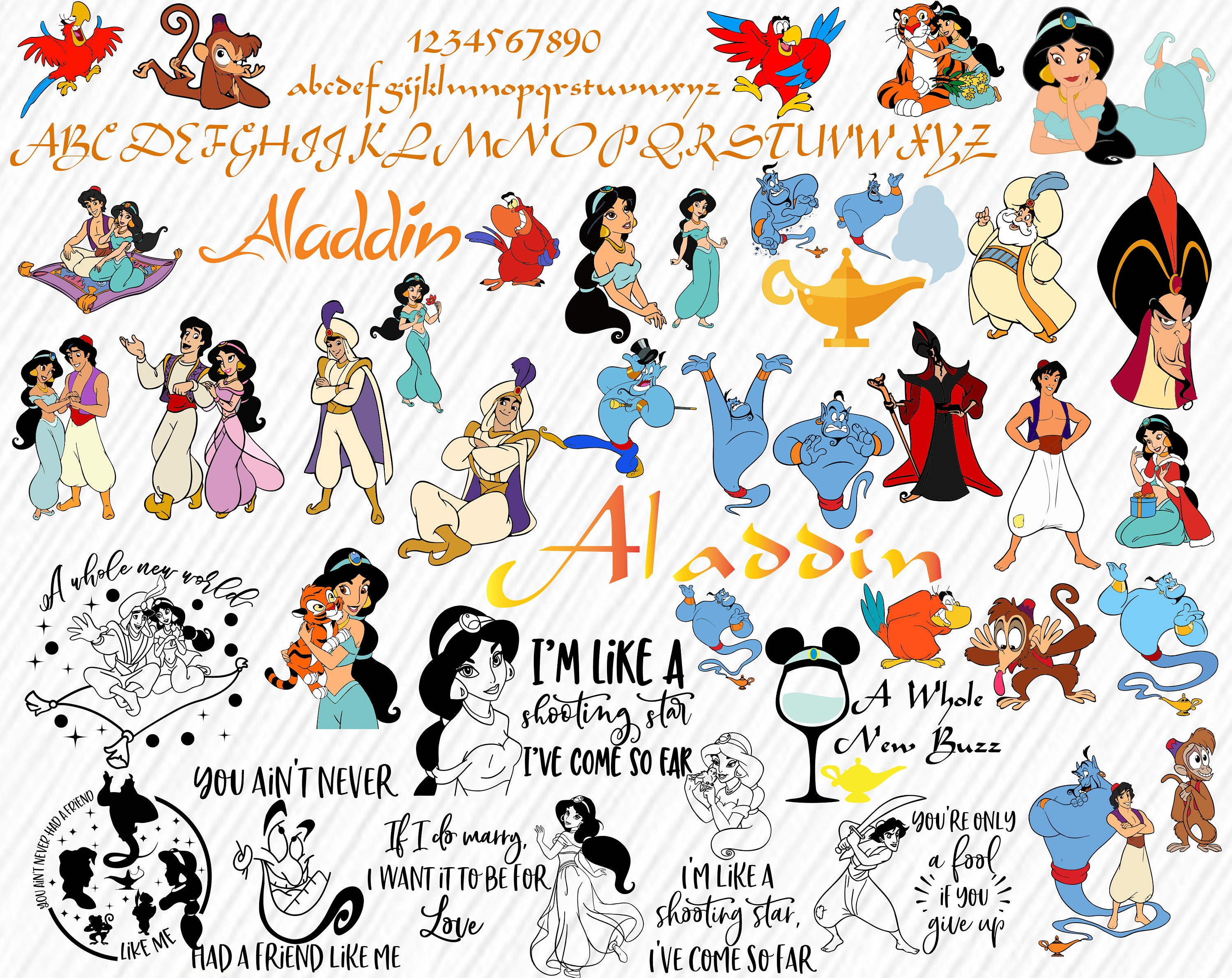 Aladdin svg 333 Files BUNDLE svg Bundle Aladdin SVG for | Etsy
