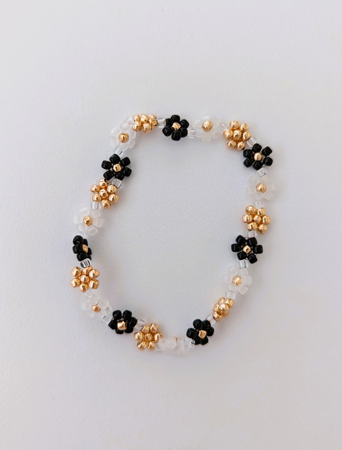 Beaded Flower Bracelet - Etsy