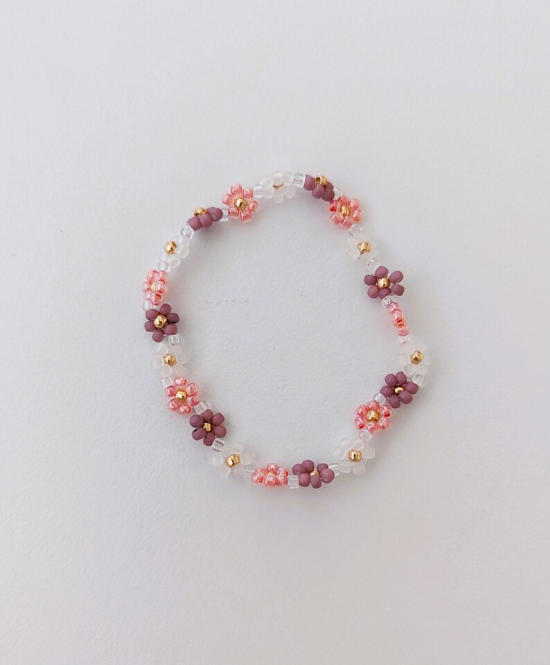 Beaded Flower Bracelet - Etsy