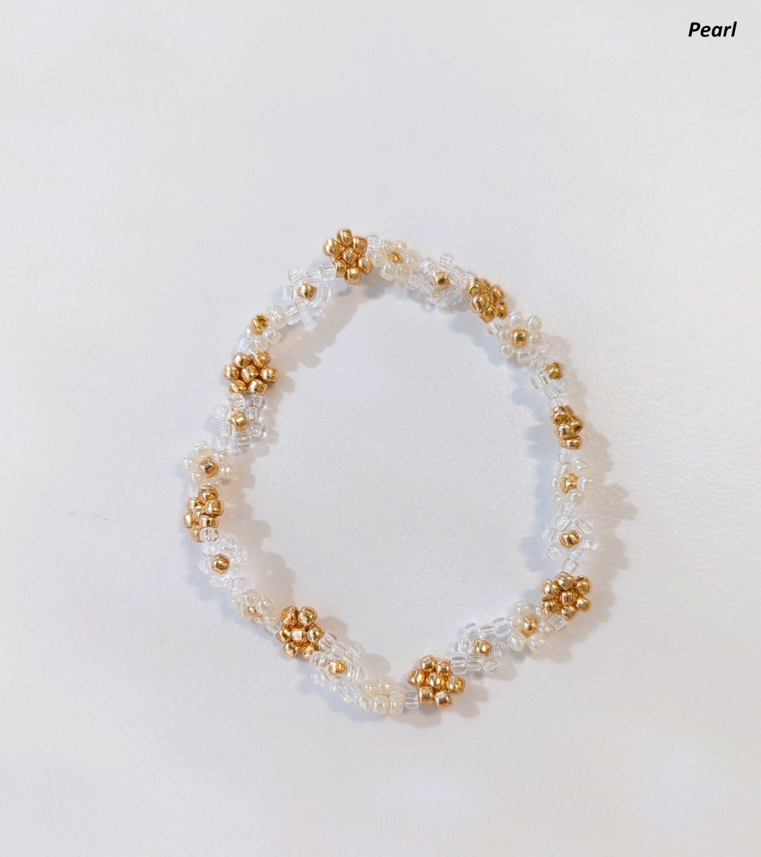 Beaded Flower Bracelet - Etsy