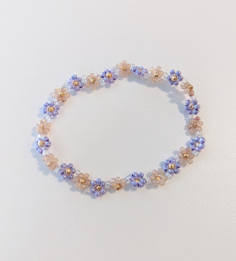 Beaded Flower Bracelet - Etsy