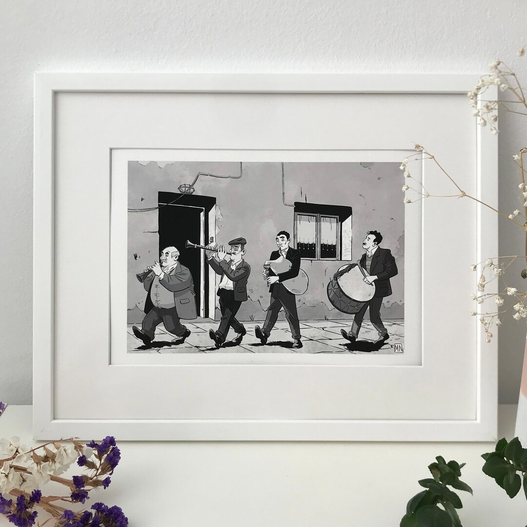 Balkanian Musician Street Scene Art Print, Fine Art Giclee, Ethnic ...