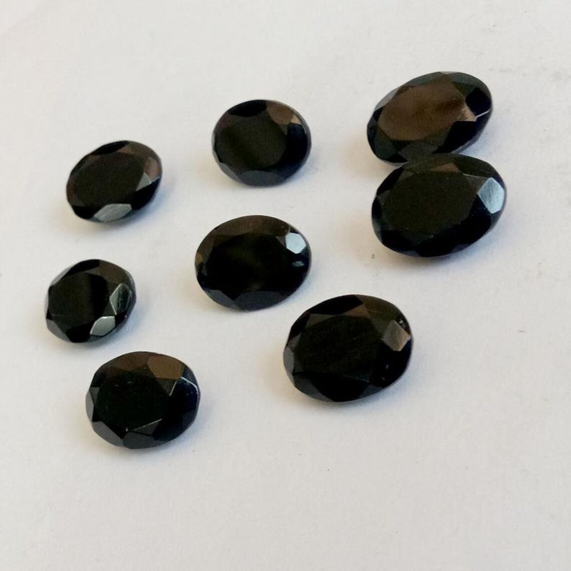 Natural Negro Ónix Oval Faceted Cut Negro Ónix Piedra preciosa | Etsy