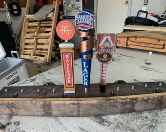 Oak Whiskey Barrel Stave 10 Beer Tap Handle Wall Display With - Etsy