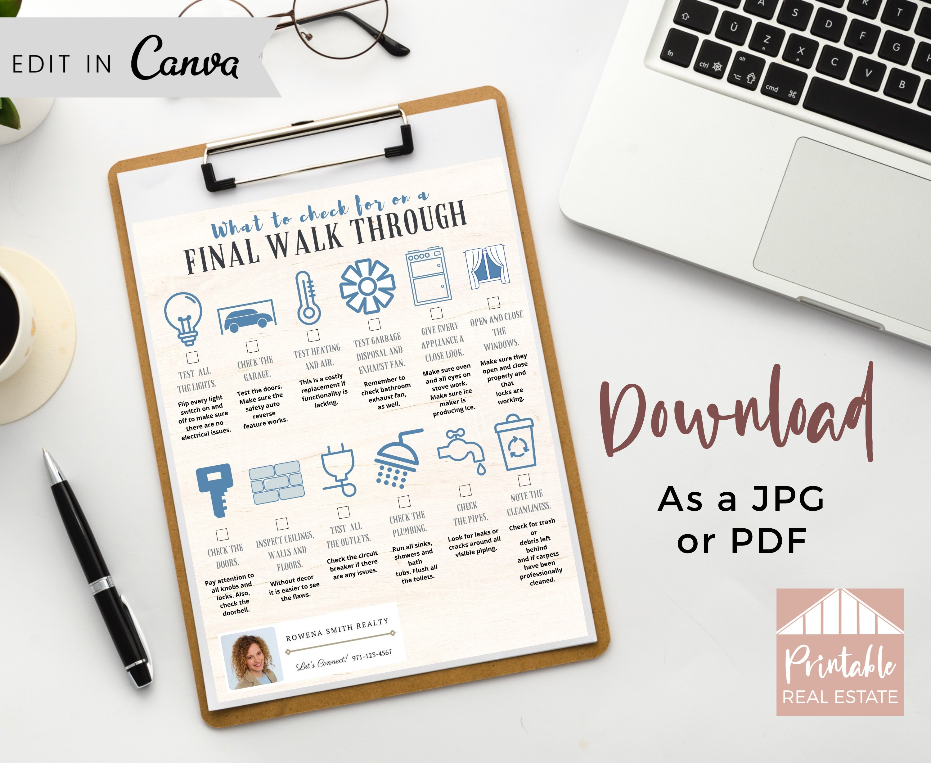 Buyer Final Walk Through Checklist, Real Estate Home Feature Checklist ...