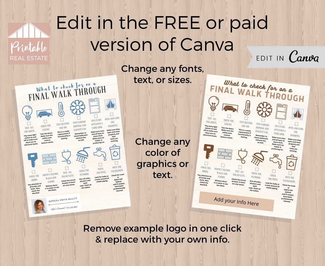 Buyer Final Walk Through Checklist, Real Estate Home Feature Checklist ...