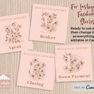Real Estate ABC, 26 Boho Alphabet Templates, Stories Facebook Instagram ...