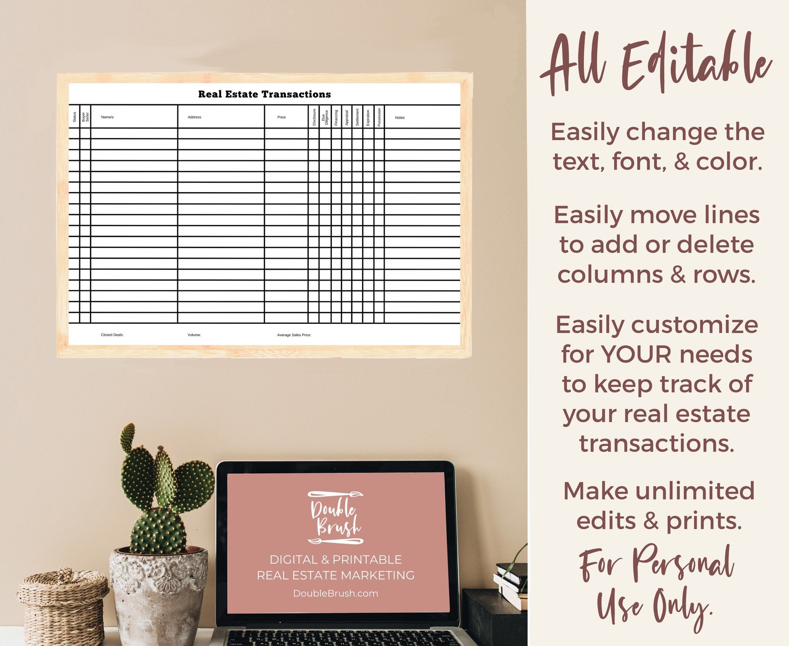 DIY Acrylic Real Estate Pipeline Transaction Board, Editable Canva ...