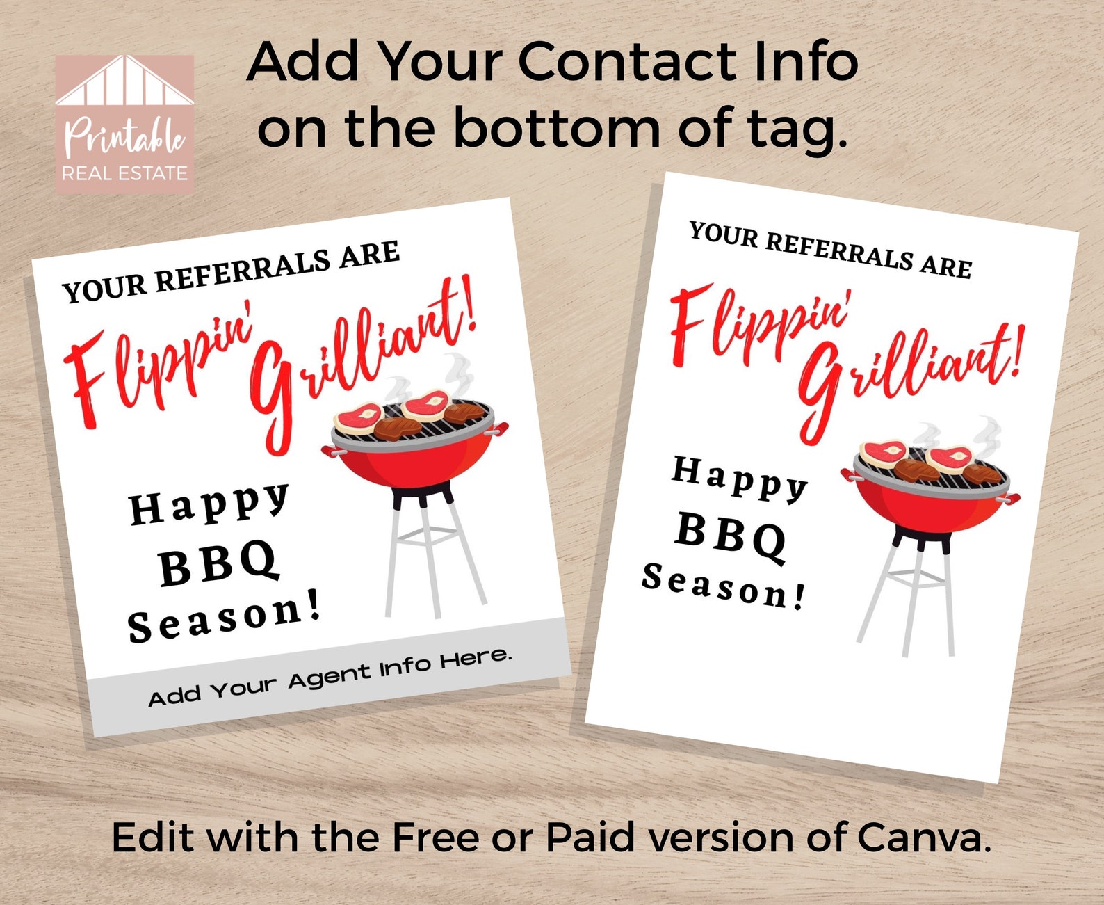 Pop by Tags for Summer Grilling, Real Estate Gift Tag, BBQ Pop By, Pop ...