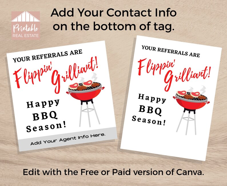 Pop by Tags for Summer Grilling, Real Estate Gift Tag, BBQ Pop By, Pop ...